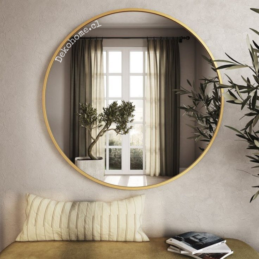 Espejo circular 60 cm marco aluminio – dekohome