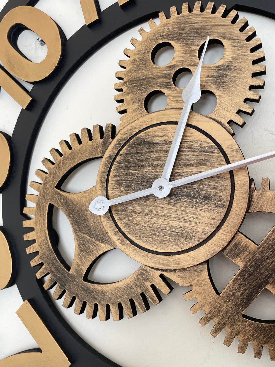 Reloj industrial dorado – dekohome